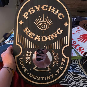 Psychic Reading Wood Sign With Mirror Wall Hanging - Etsy