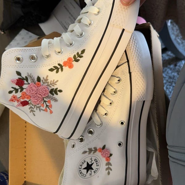 Custom Wedding Platform Converse, Bridesmaid Shoes, Sneakers ...