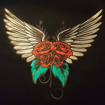 Floral Wings Svg File Wings Svg Angel Wings Svg Wings With Flowers Svg ...