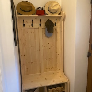 4ft Wide Coat Rack,boot Room, Hallway Bench,monks Bench, Shoe Storage ...