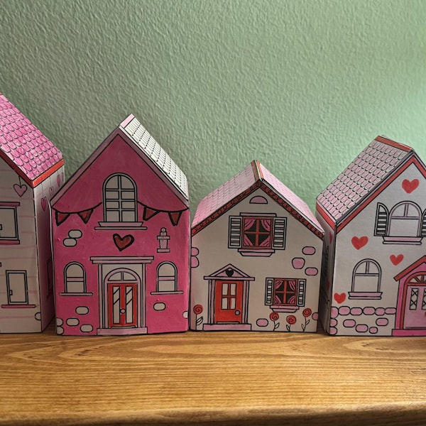 Printable Paper Houses, Printable 3D Paper House Set, Paper House Model ...