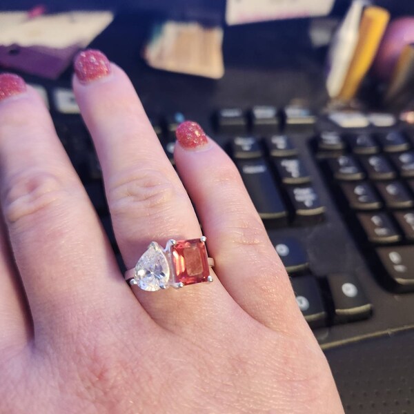 Rose Gold Moissanite Engagement Ring Wedding Ring for Her Gifts for ...