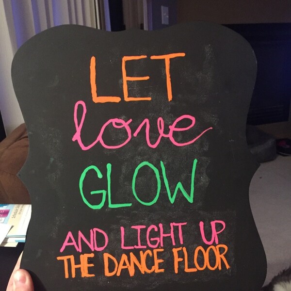 Let Love Glow, Glow Stick Sign, Glowstick Sign, Wedding Glow Sticks ...