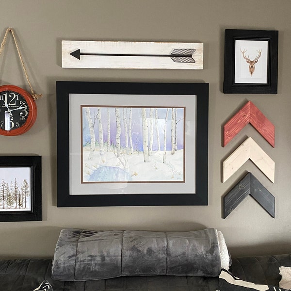 3 Piece Large Chevron Wall Art, Rustic Unique Home Decor, Wooden ...