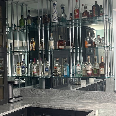 Ceiling-mounted French Bistro Shelves for Bar or Kitchen custom - Etsy