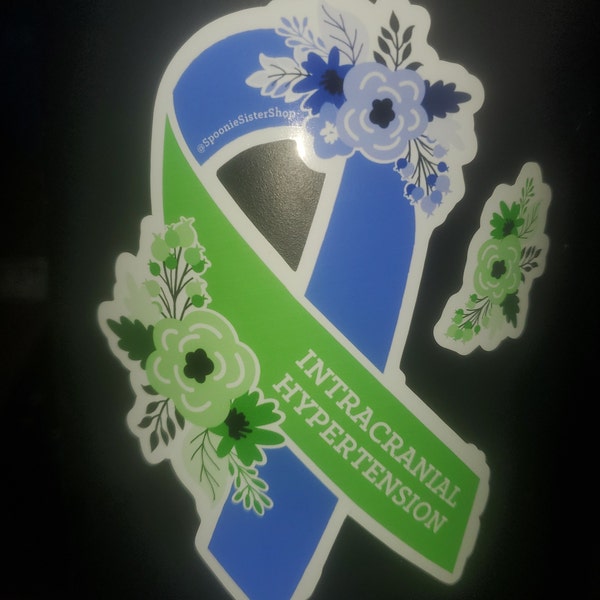 Intracranial Hypertension Sticker, IIH Awareness Stickers, Floral Green ...