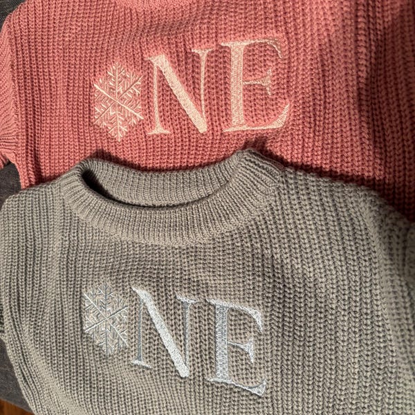 Baby Boys beary First Birthday Sweater One Embroidered Sweater With ...