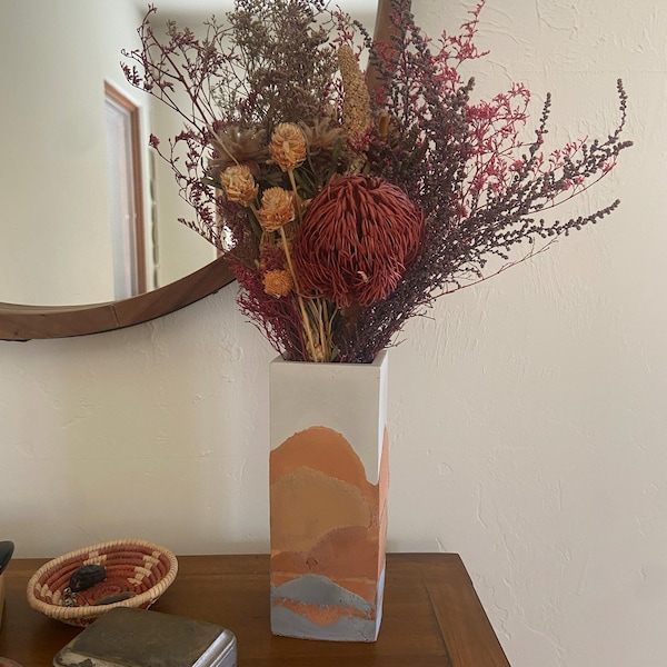 Handmade Concrete Plant Pot: Desert Inspired Southwestern Planter - Etsy
