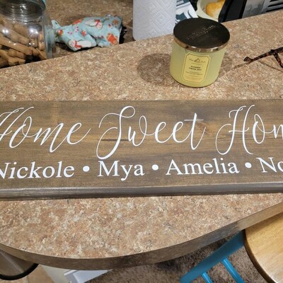 Home Sweet Home, Family Name Signs, New Home Sign, Personalized Names ...