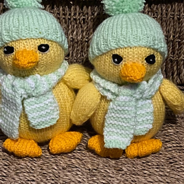 Knitting Pattern: "cuddly Chick" Easter Toy Animal With Hat and Scarf ...