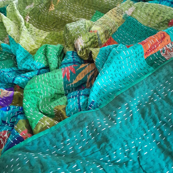Wholesale Lot Vintage Kantha Quilt, Sari Coverlet, Sundance Kantha ...