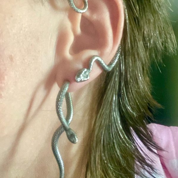 SINGLE Snake Cuff Earring, Snake Cuff Earring, Gothic Earring, Gothic ...