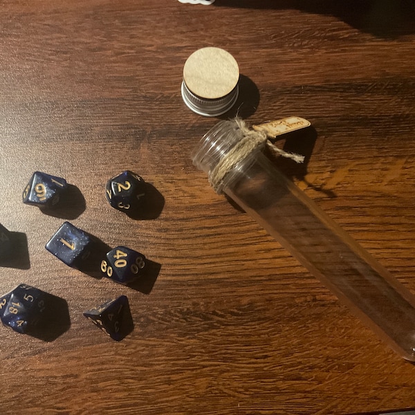 Dnd 7 Dice Set in Potion Flask, "portal Fluid" Green Yellow D&D ...