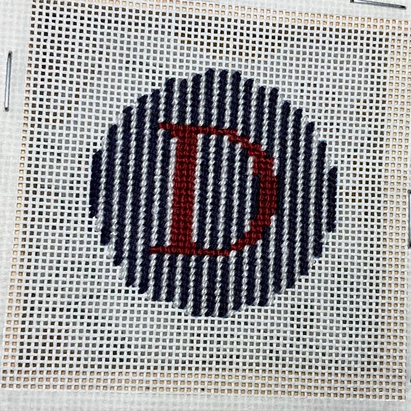 Needlepoint Monogram Canvas: Personalized Initial Bag Charm - Preppy ...