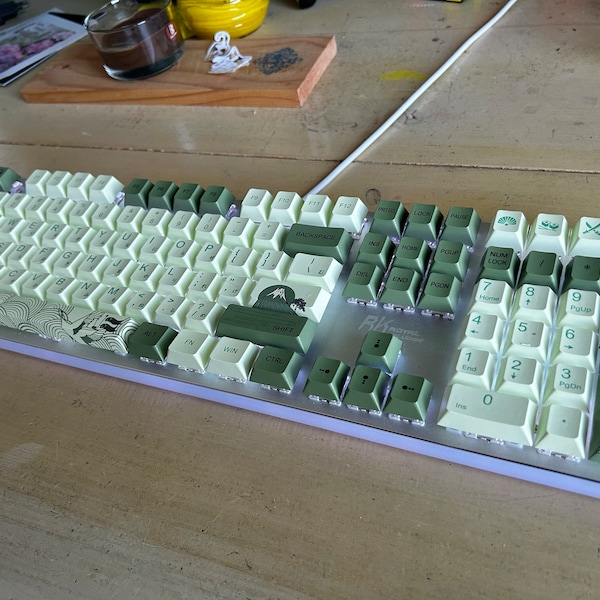 Matcha Cherry Keycaps Set, Resin PBT 87/96/104/108 Key, Mechanical ...