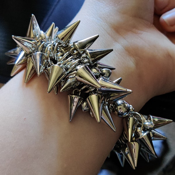 Spike Barb Wire Bracelet, Punk Rock Bracelet, Spike Cuff, Woman Gothic ...