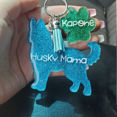 Customizable Husky Glitter Keychain Personalized Husky - Etsy
