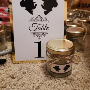 Disney Couple Table Numbers, Gold Wedding Table Numbers, Disney Wedding ...