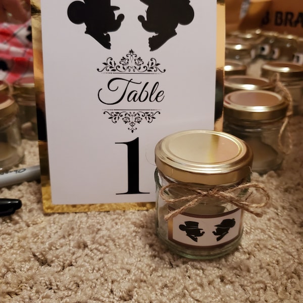 Disney Couple Table Numbers, Gold Wedding Table Numbers, Disney Wedding ...