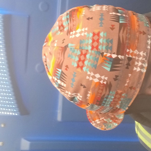 Native Aztec/tan Welders Hats Bikers Caps Welding Cap Hat Cotton Weld ...