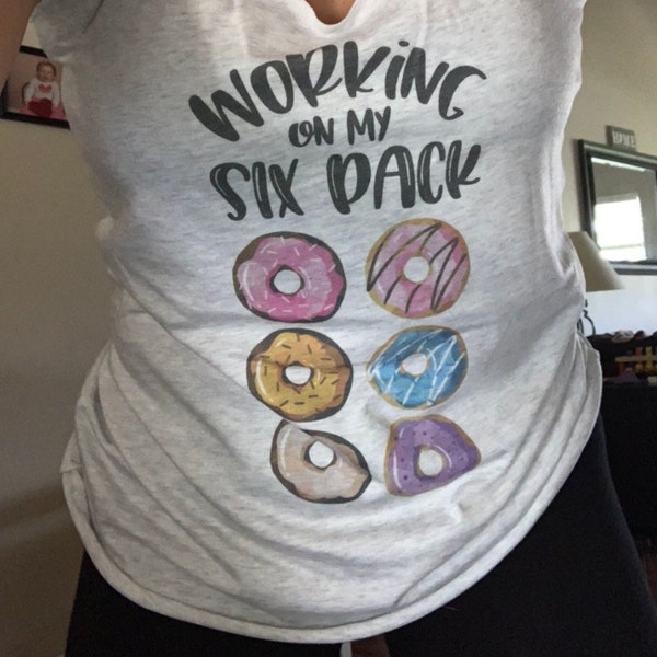 Working on That Six Pack Donut Abs Tri-blend Racerback Tank Top With ...