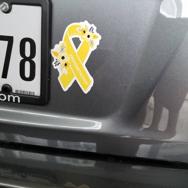 Endometriosis Sticker, Endo Awareness Stickers, Yellow Awareness Ribbon ...
