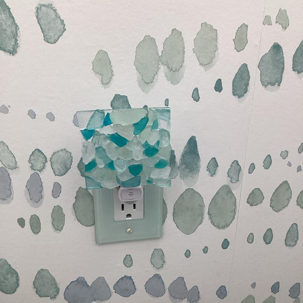 ETSY BEST SELLER NL5 Coastal Seaglass Sea Glass Beach Glass Night Light ...