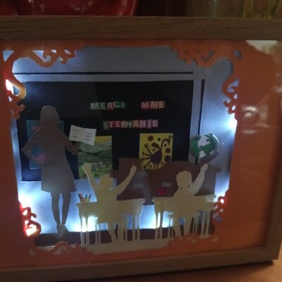 Layered Teacher Shadow Box Template, Light Box Svg File, 3D Layered ...