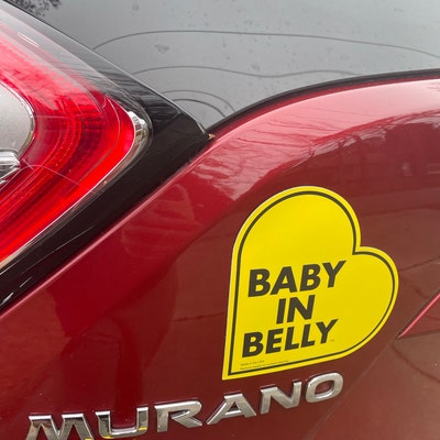 BABY in BELLY STICKER for Car Window. Pregnant on Board Driver. Bump on ...