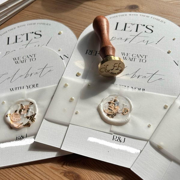 Custom Wedding Initials Wax Seal Stamp Kit, Any Logo Can Be Customized ...