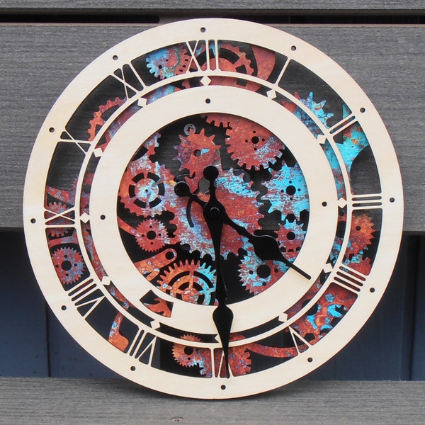 Wall Clock With Wheel, Laser Cut File. Laser Cut Project Plan. Wall ...