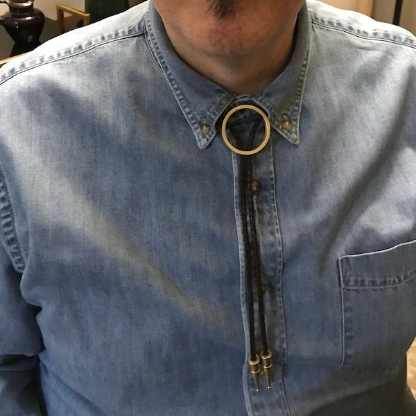 Modern Bolo Tie | Brass - Handmade in WA - Etsy