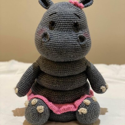 Hippo Stacking Toy Crochet Pattern Amigurumi Safari Animal - Etsy