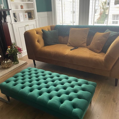 Bench Puff Furniture Upholstered Handmade Chesterfield Pouffe - Etsy