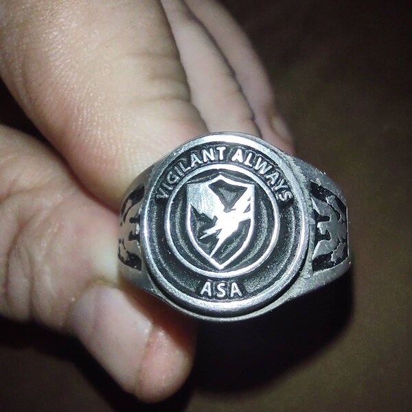 7th Corps US Army Insignia Ring Army Group Unit Rings the Jayhawk Corps ...