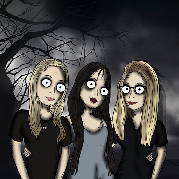 Tim Burton Style Custom Portrait - Nightmare Portrait - Handmade ...