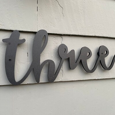 LARGE Brush Script Cursive House Numbers - Etsy