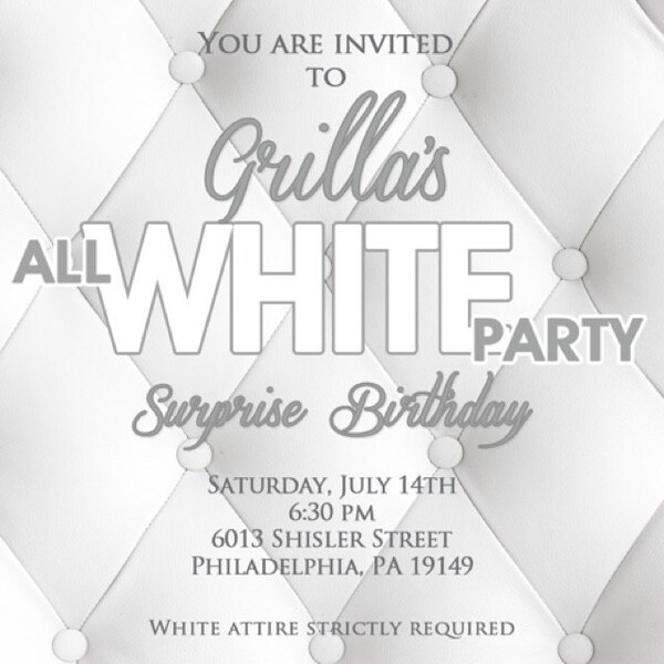 All White Party Invitation, White Party Invitation, Summer White Party ...