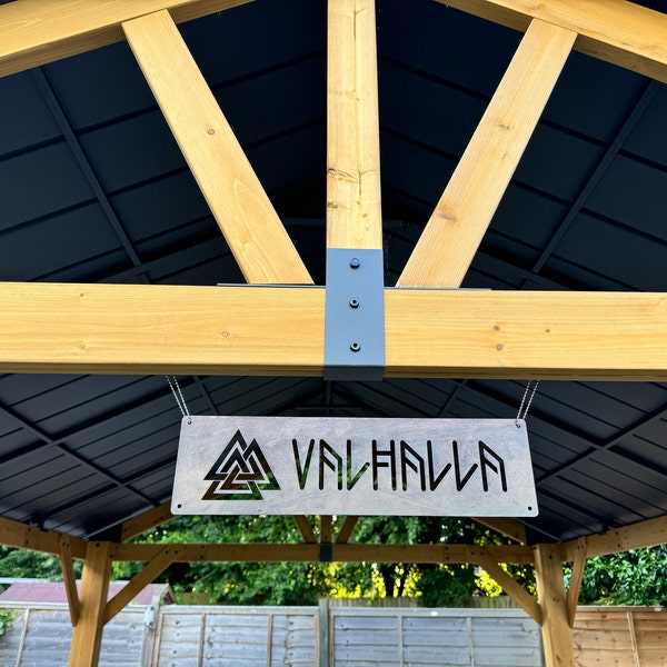 Valhalla Sign Viking Wall Art - Viking Throne Decor - Viking Gift ...