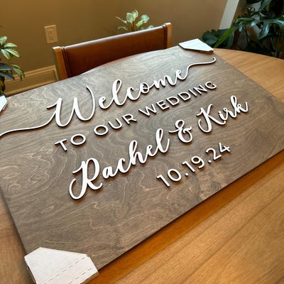 3D Wedding Welcome Sign Custom Wood Wedding Sign Welcome to Our Forever ...