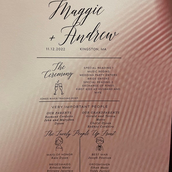 Infographic Wedding Program Template, Fun Wedding Programs, Non ...