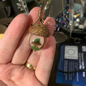 Acorn Necklace With Mushroom Frog Resin Jewelry Acorn - Etsy Australia