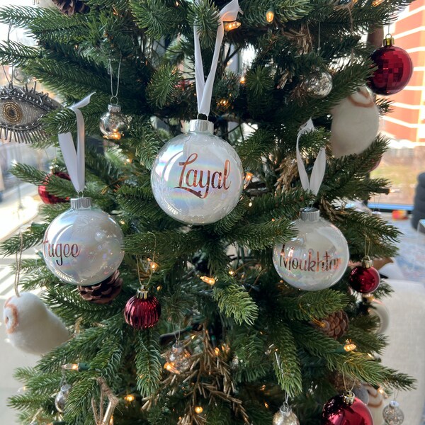 Personalized Name Decal Labels, Ornament Stickers, Vinyl Names Monogram ...