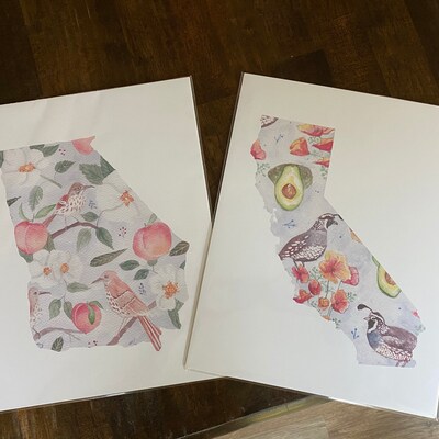 Georgia State Symbols Print Christmas Gift for Mom, Grandma, Sister - Etsy