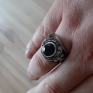 University Graduation Ring, Class Band College Ring, Personalized ...