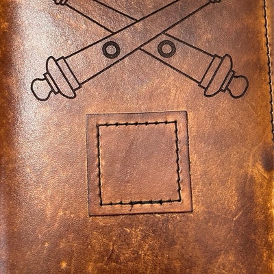 Field Artillery Cross Cannons, Leather Book Cover and Log Book ...