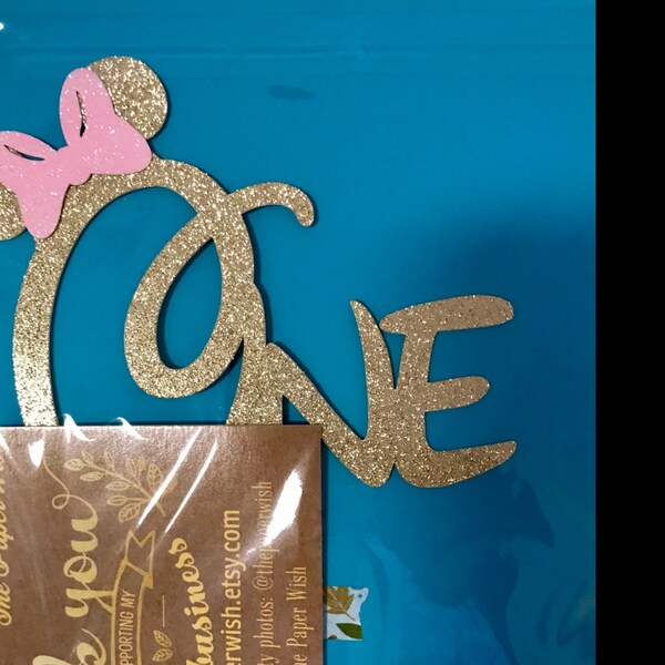 One Minnie Mouse Cake Topper, One Cake Topper, 1st Birthday Minnie ...