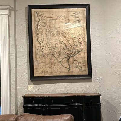 Old Texas Wall Map 1841 Historical Texas Map Antique Decorator Style ...