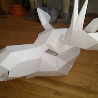 Bull Low Poly Mask DIY Paper Craft Mask PDF Template for 3D - Etsy Canada