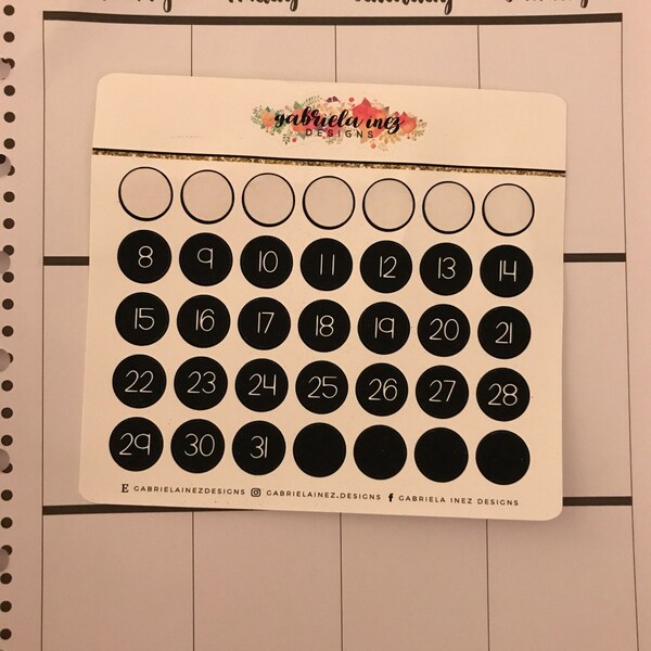 Circle Weekly Numbers & Days Planner Stickers - Perfect for Any ...